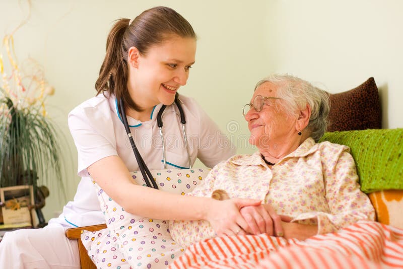 Helping a Sick Elderly Woman Stock Image - Image of concept, hand: 13175953