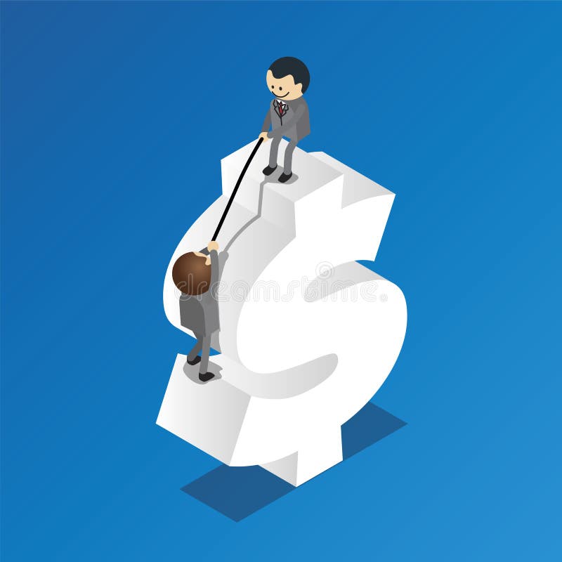 Helping to get to the top stock vector. Illustration of motivation ...