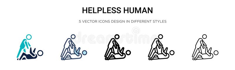 Helpless Human Icon in Filled, Thin Line, Outline and Stroke Style ...