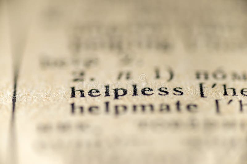 Helpless word dictionary stock photo. Image of care - 210900356