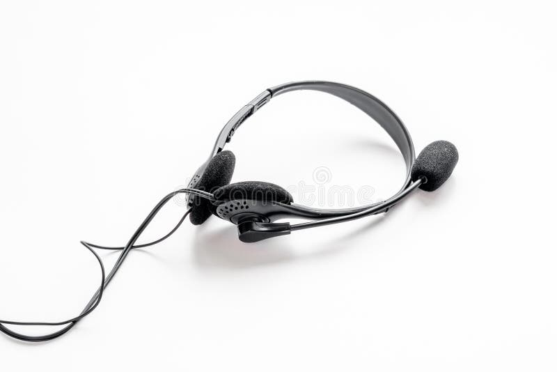 Helpline Concept. Voip Headset Equipment for Pc Call Center Support ...