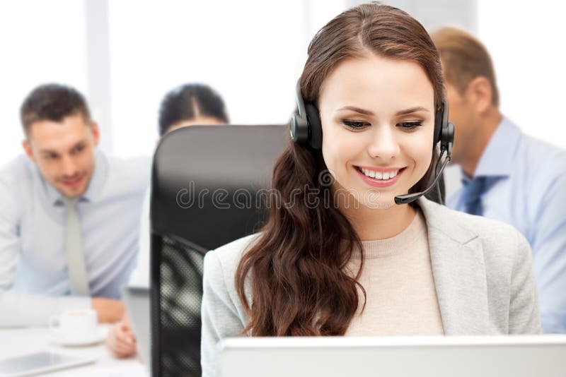Call Centre Operator Helping Customer Stock Image - Image of speaking ...