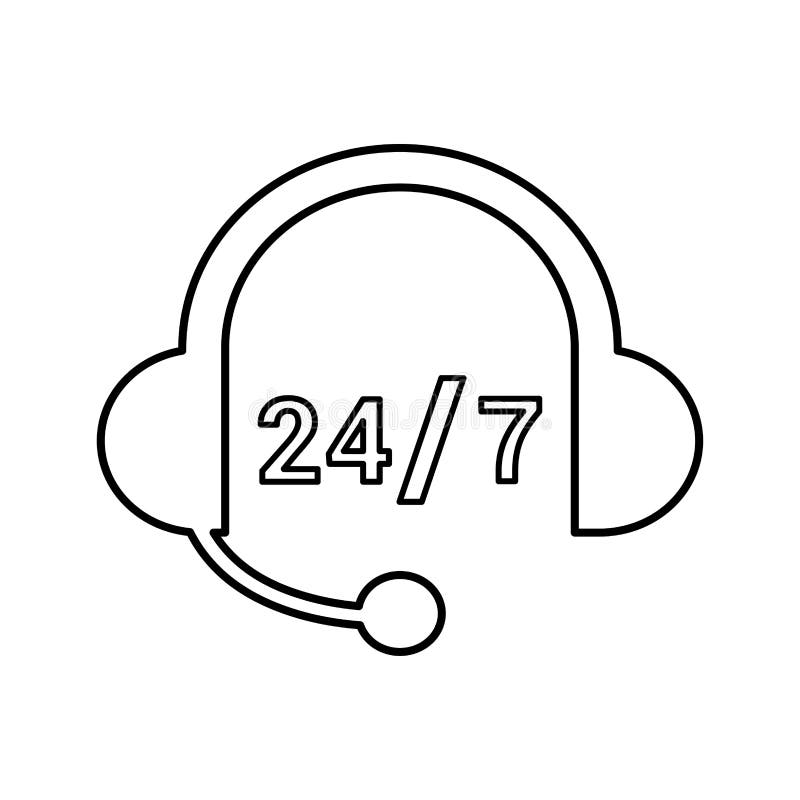 24 7 Helpline icon stock illustration. Illustration of consultation ...