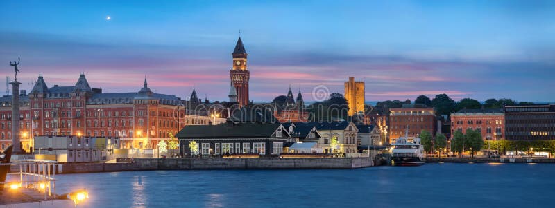 Helsingborg, Sweden. Panoramic Skyline Stock Image - Image of cityscape ...