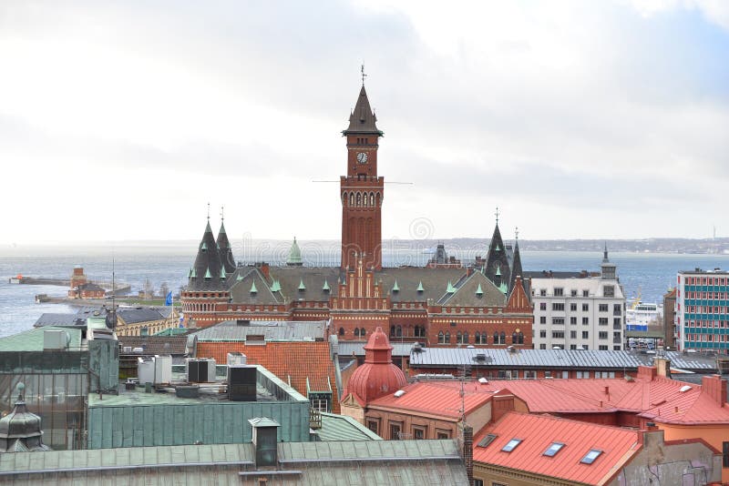 Helsingborg stock image. Image of skane, city, roof, beautiful - 55909481