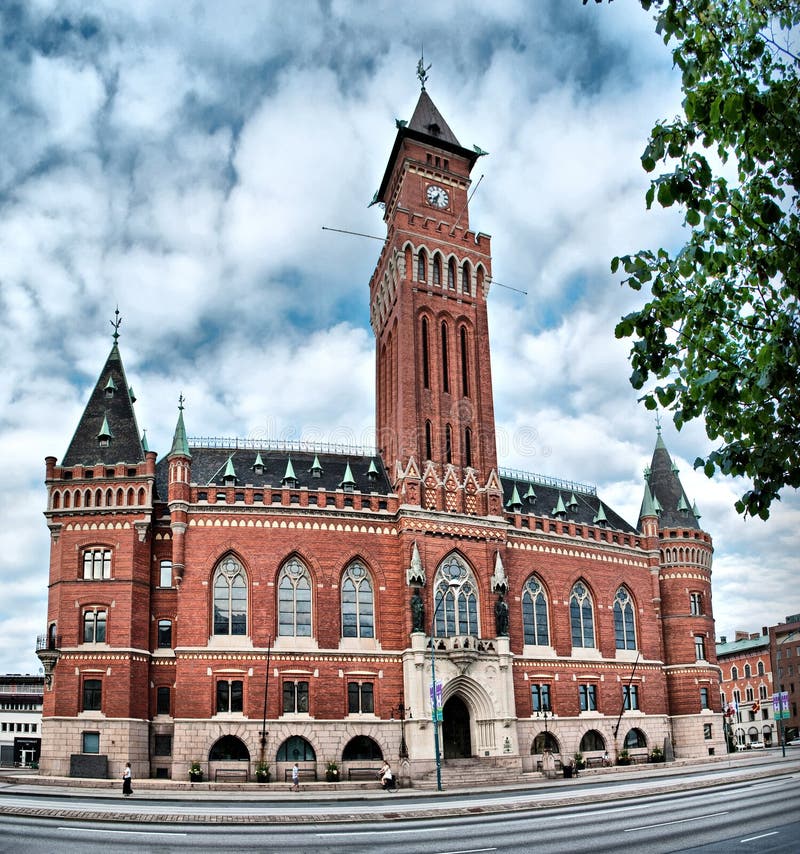 Helsingborg Town Hall stock image. Image of europe, bell - 16576783