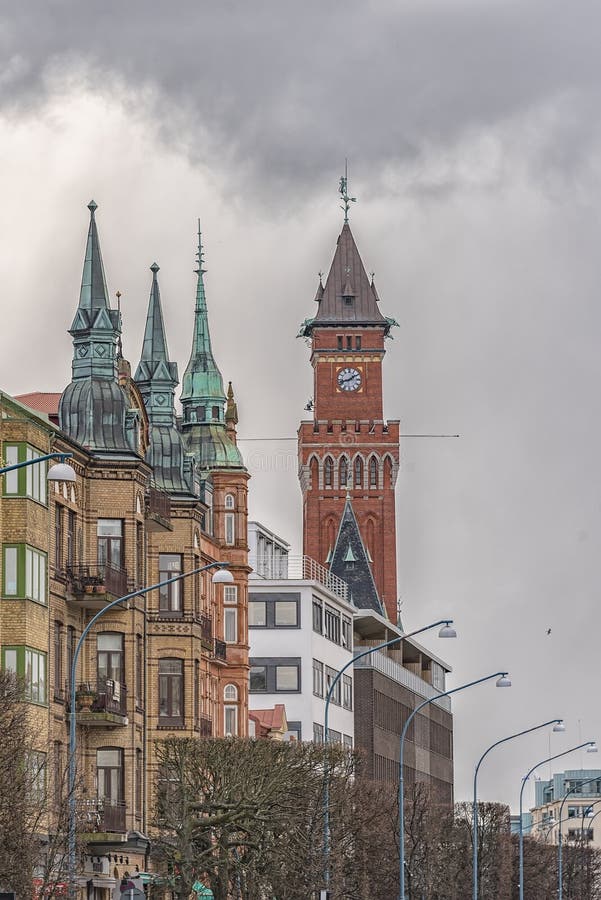 Helsingborg Town Hall Clock Tower Stock Photo - Image of scandinavian ...