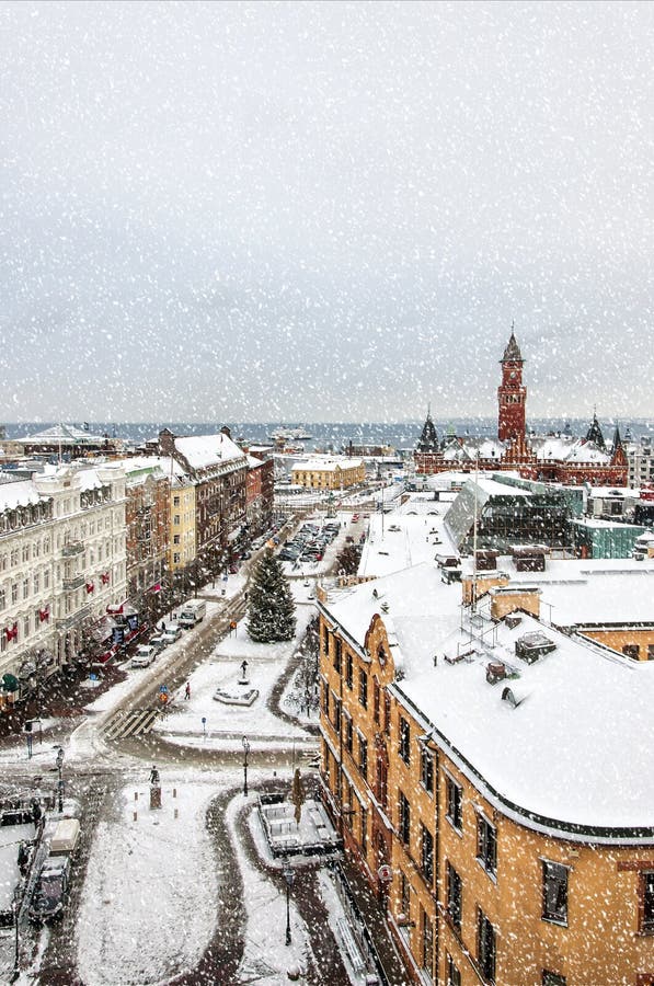 Helsingborg Winter Weather stock photo. Image of landmark - 65962180
