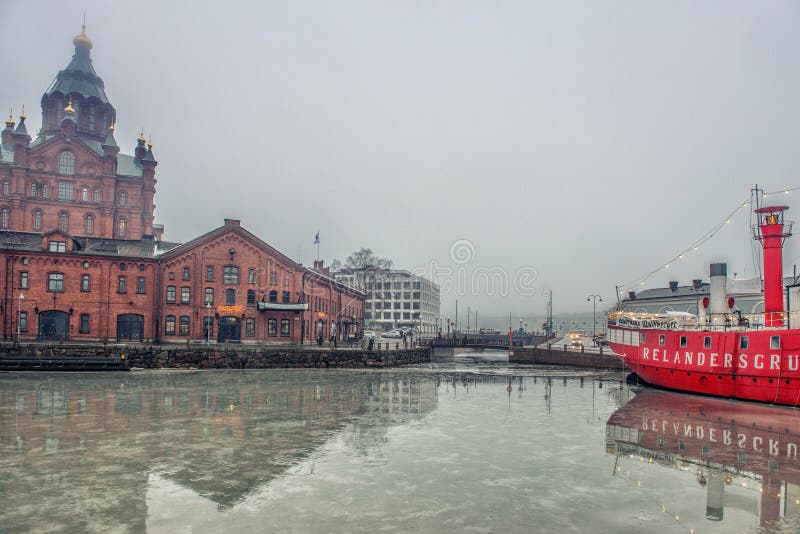 HELSINGFORS FINLAND - JANUARI 28, 2017: Stadslandskap Redaktionell ...