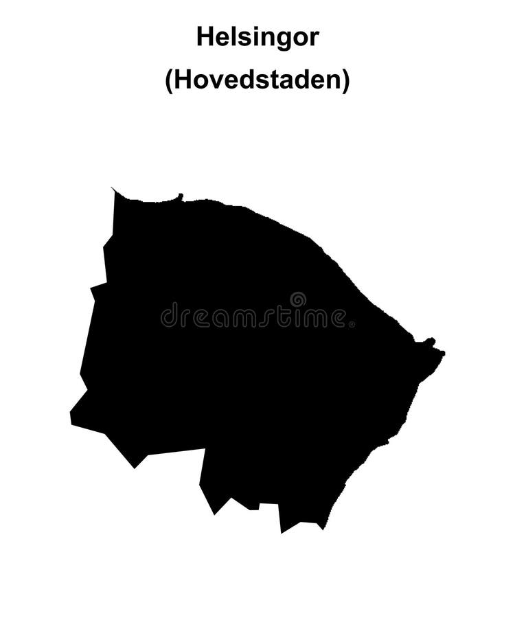 Helsingor outline map stock vector. Illustration of municipality ...