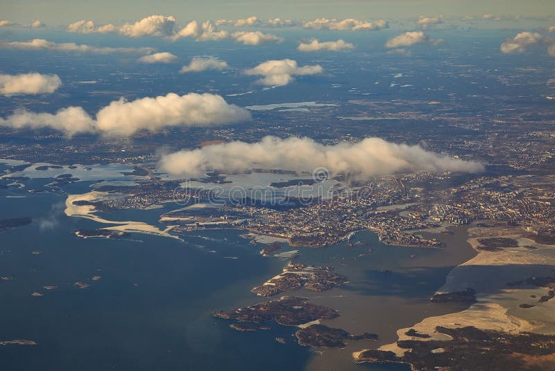 Helsinki aerial view stock image. Image of finnish, finland - 93837619