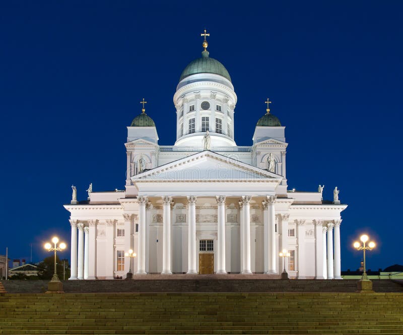 Night Scenery of Helsinki, Finland Stock Image - Image of architecture ...
