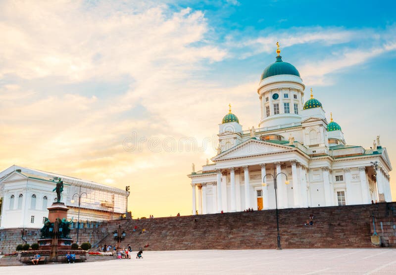 Helsinki Cathedral, Helsinki, Finland. Summer Sunset Evening Editorial ...