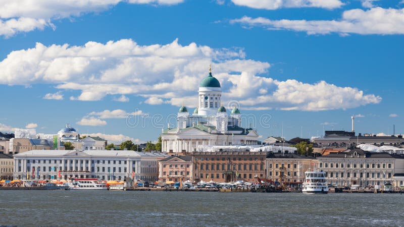Helsinki Cathedral and Market Square Stock Image - Image of church ...
