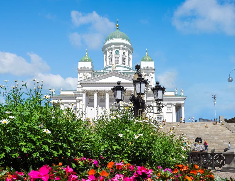 Helsinki Cathedral on Senate Square, Finland Editorial Photo - Image of ...