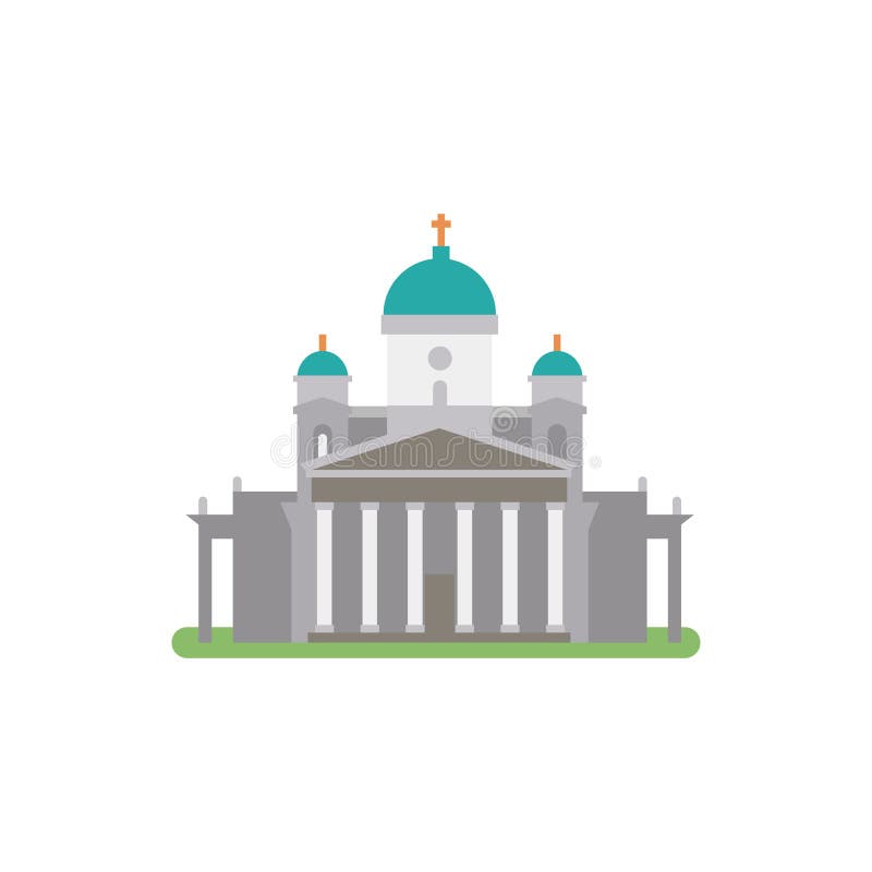 Helsinki Cathedral. Vector Illustration Stock Vector - Illustration of ...