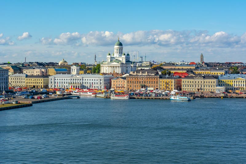 Helsinki Cityscape with Helsinki Cathedral, Finland Editorial Image ...