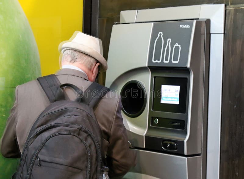 Bottle and Can Return Machine Stock Image - Image of contamination ...