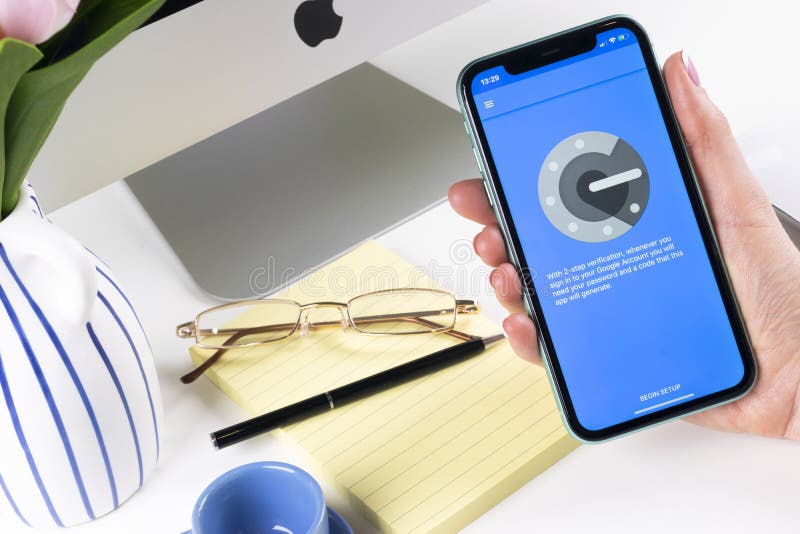 Google Authenticator Application Icon on Apple IPhone X Smartphone ...