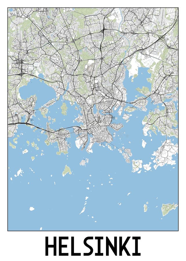 Helsinki, Finland map stock vector. Illustration of branch - 317113674
