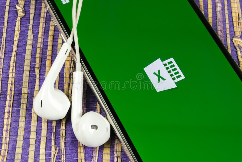 Microsoft Excel Application Icon on Apple IPhone X Screen Close-up ...