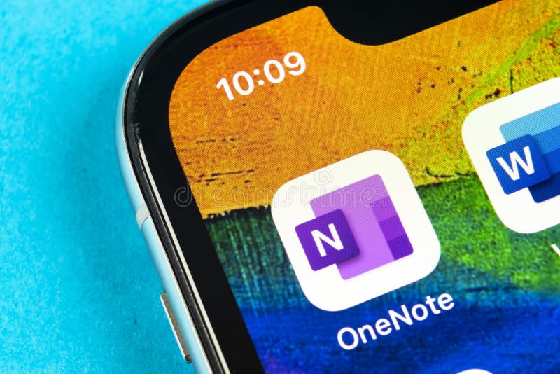 Microsoft OneNote Office Application Icon on Apple IPhone X Screen ...