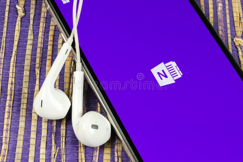 Microsoft OneNote Office Application Icon on Apple IPhone X Screen ...