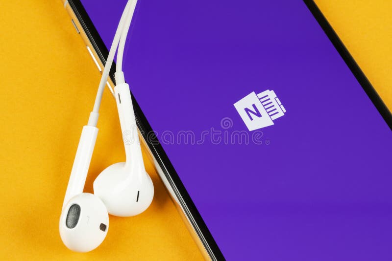 Microsoft OneNote Office Application Icon on Apple IPhone X Screen ...
