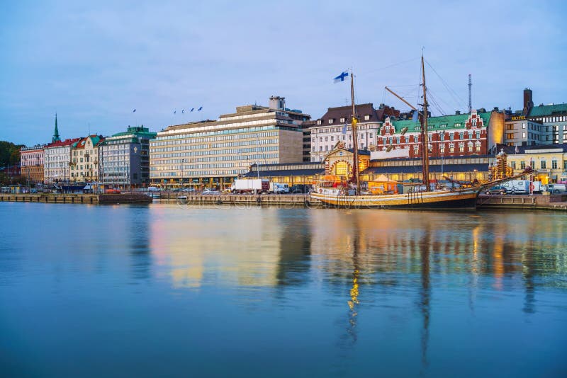 Helsinki harbor at dask stock image. Image of building - 66388477