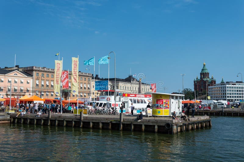 Helsinki Harbor during a Summer Day Editorial Photo - Image of pillars ...