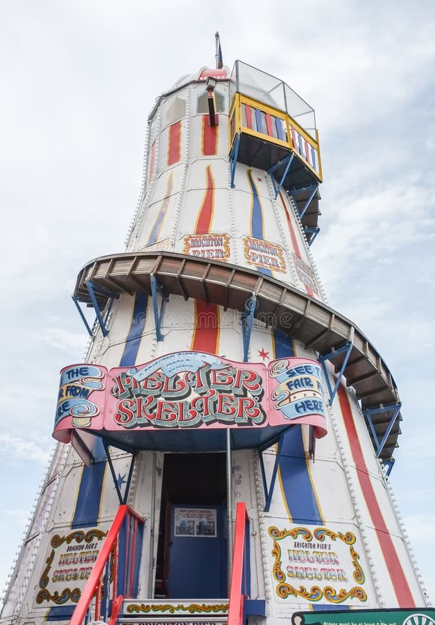 Helter Skelter Funfair Ride Editorial Photo - Image of stripey, wooden ...