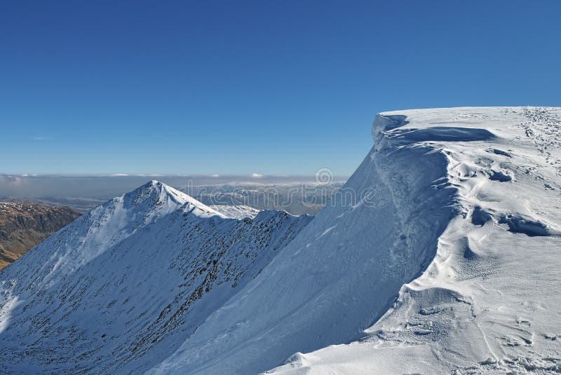 Helvellyn Mountain in Winter Stock Image - Image of terrain, cold: 13621987