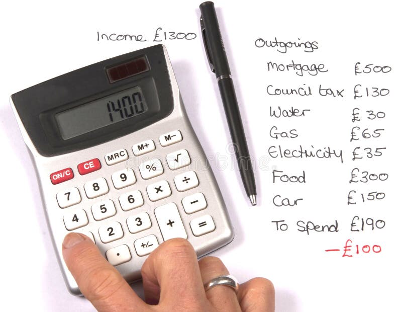 Hembudget arkivfoto. Bild av budgeter, finger, kostnader - 46723444