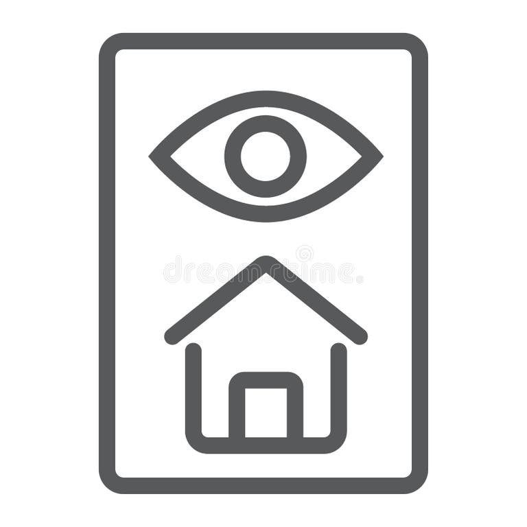 Hem- Kontrolllinje Symbol, Fastighet Och Hem Vektor Illustrationer ...