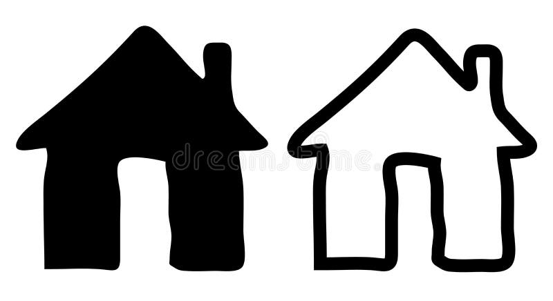 Hem- Symbol, Konstattraktionstil Vektor Illustrationer - Illustration ...