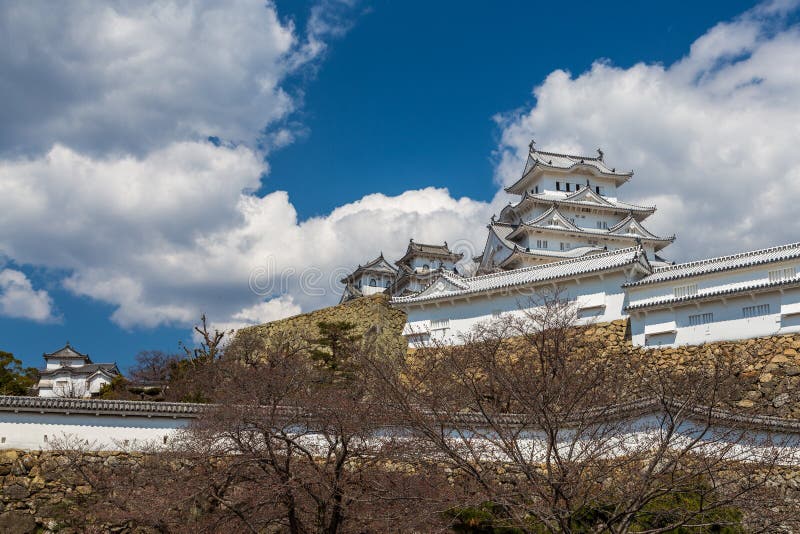 Hemeji Castle in Spring with Pink Sakura, Kansai, Japan Stock Image ...