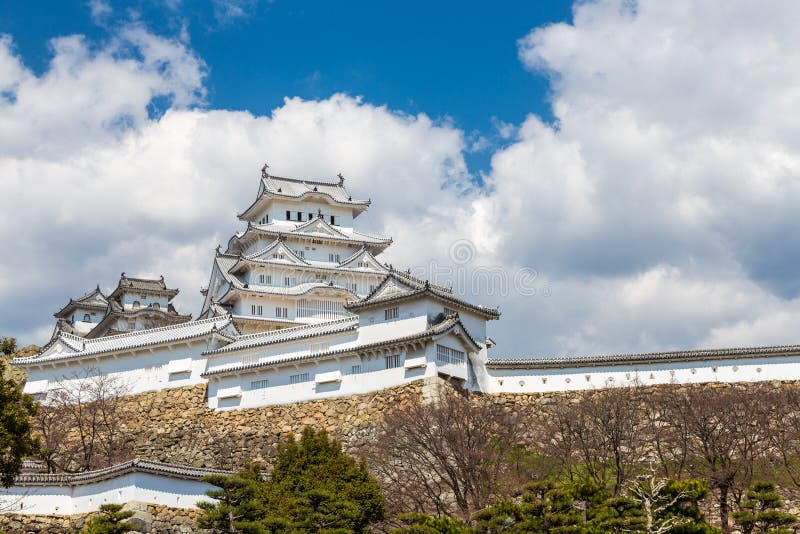 Hemeji Castle in Spring with Pink Sakura, Kansai, Japan Stock Image ...