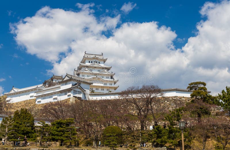Hemeji Castle in Spring with Pink Sakura, Kansai, Japan Stock Photo ...