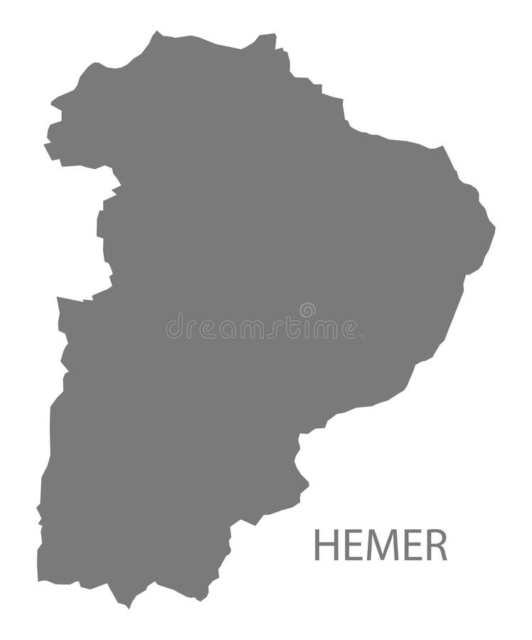 Hemer City Map with Boroughs Grey Illustration Silhouette Shape Stock ...