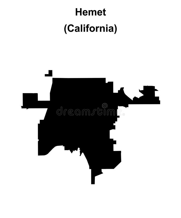 Hemet outline map stock vector. Illustration of template - 356994486