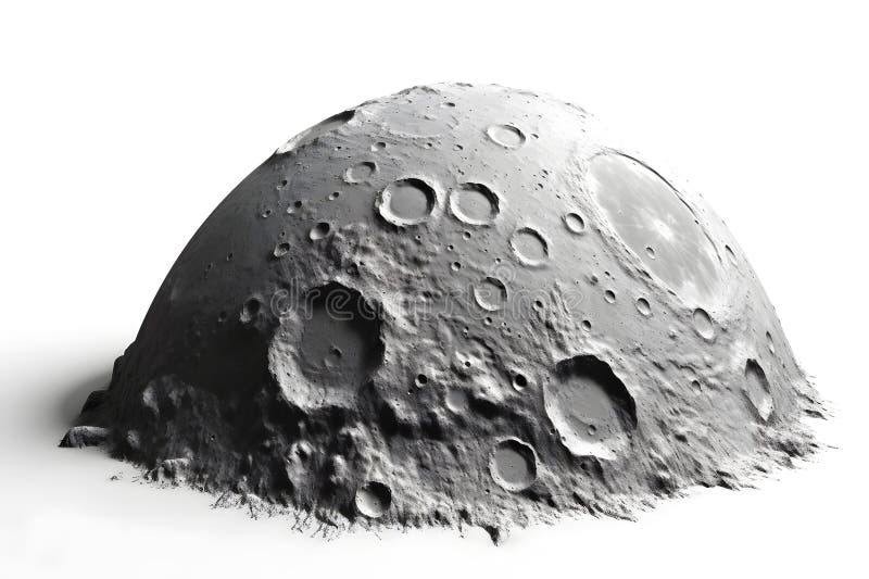 Hemisphere of Meteorite Fragment Displayed on White Background Stock ...