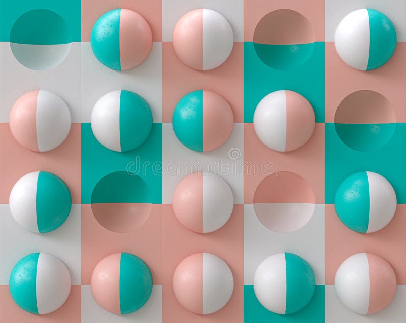 Hemispheres of Different Colors in Ceramic Stock Illustration ...