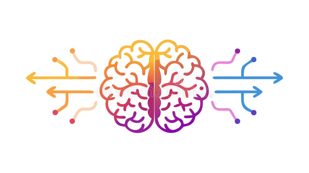 Hemispheric Brain Links: Logic and Creativity Connection, Vector Design ...