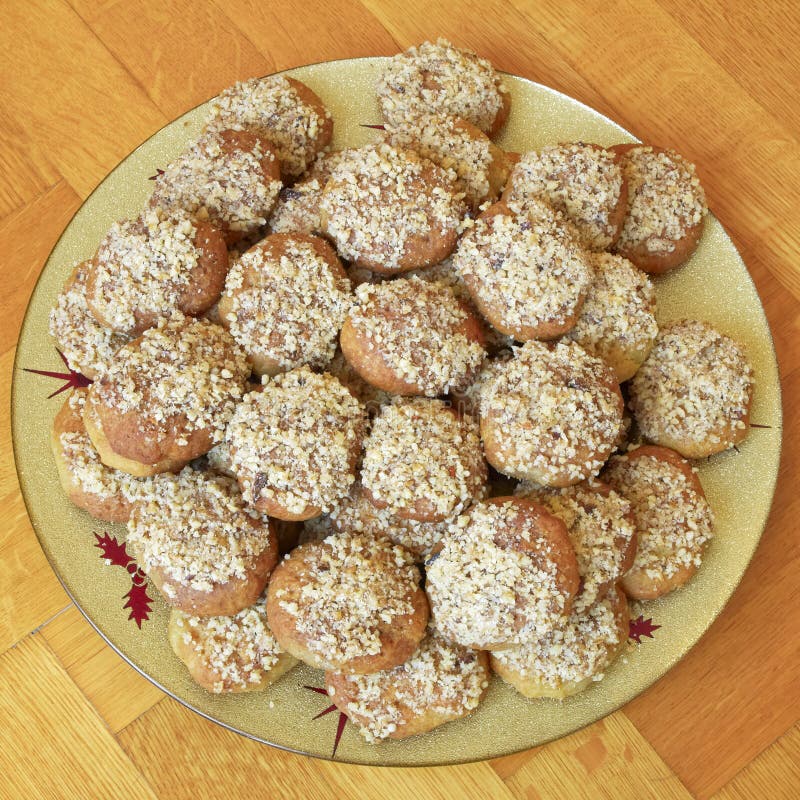 Hemlagad Melomakarona, Grekiska Julkakor Arkivfoto - Bild av grek ...