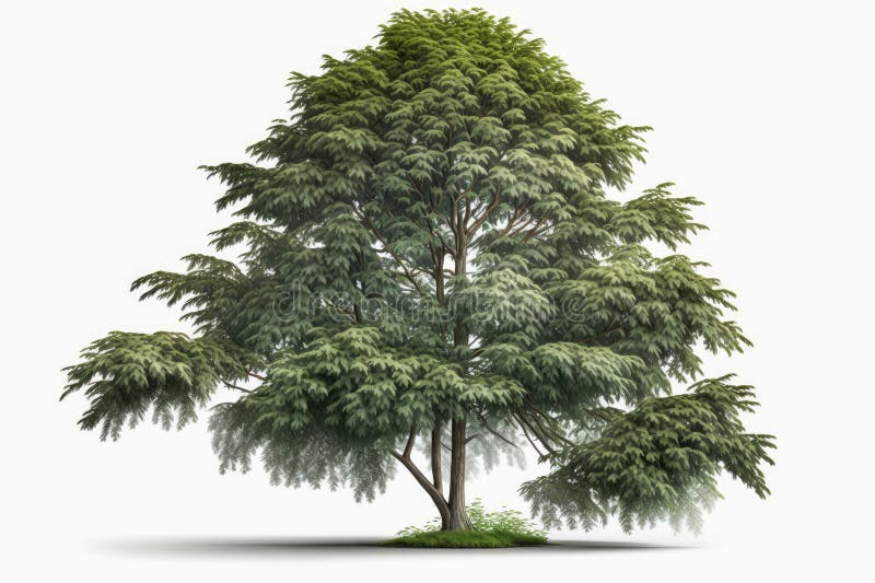 Hemlock Tree on a White Background. Generative AI Stock Illustration ...