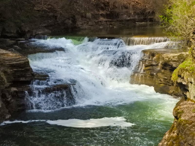 Hemlock Waterfall Summer Swimminghole at Cornell Stock Photo - Image of ...