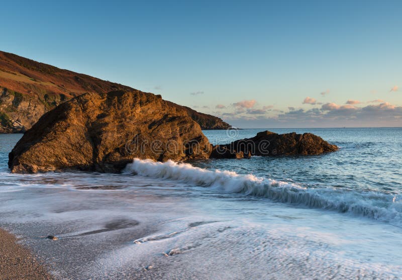Hemmick Beach on the Cornwall Coast Stock Image - Image of coast, ocean ...