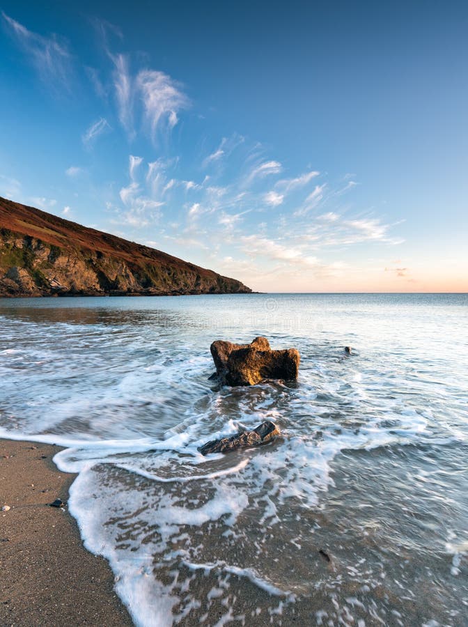 Hemmick Beach in Cornwall stock photo. Image of rocks - 48246530