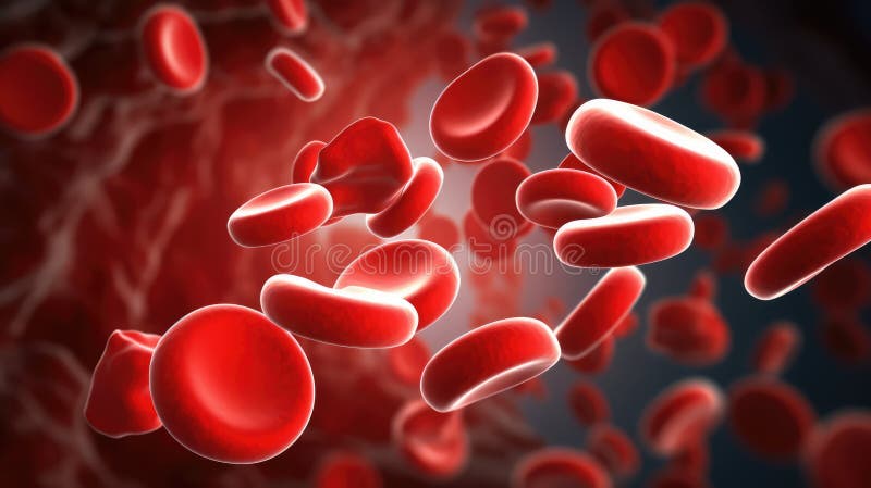 Hemoglobin Cells Floating in Blood Stock Illustration - Illustration of ...