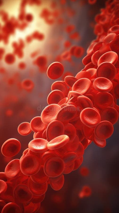 Hemoglobin Cells Floating in Blood Stock Illustration - Illustration of ...